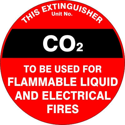 Fire Extinguisher Marker – CO2 Fire Safety Sign – BH Sign Studio